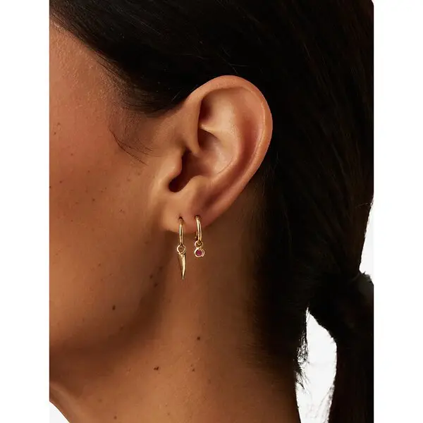 MISSOMA Ruby Mini Charm Hoop Earrings