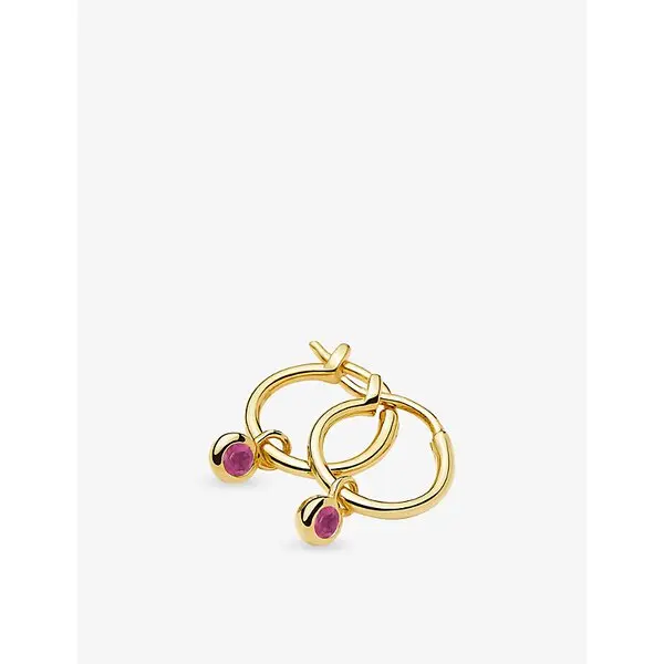 MISSOMA Ruby Mini Charm Hoop Earrings