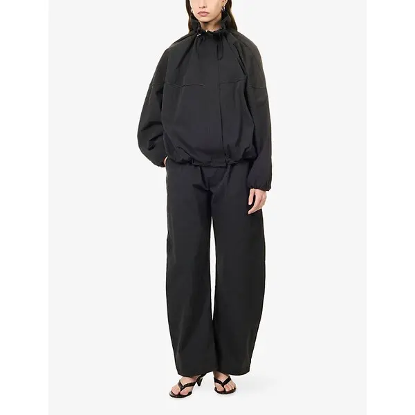 THE COUTURE CLUB Micro-check Funnel-neck Shell Jacket