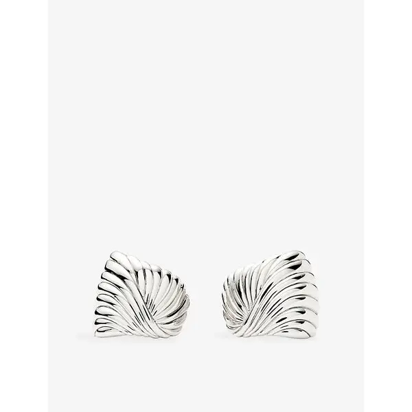 MISSOMA Ripple Plated Brass Stud Earrings - Silver