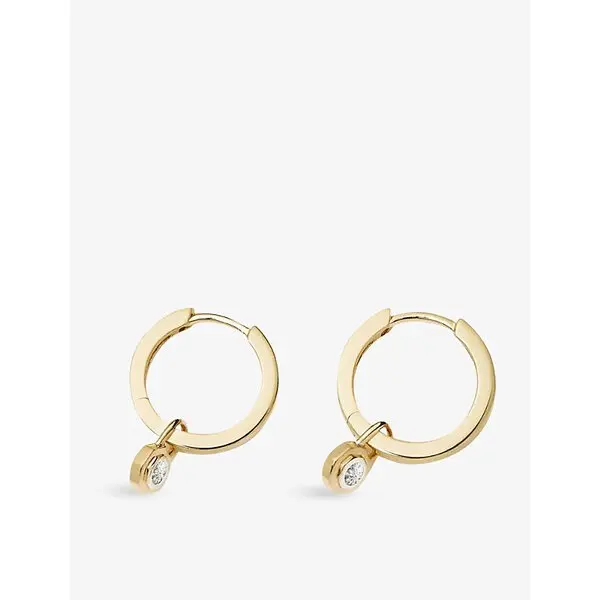 MISSOMA Lucy Williams 9ct Yellow And Lab Grown Diamond Drop Huggies - Gold