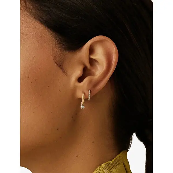 MISSOMA Lucy Williams 9ct Yellow And Lab Grown Diamond Drop Huggies