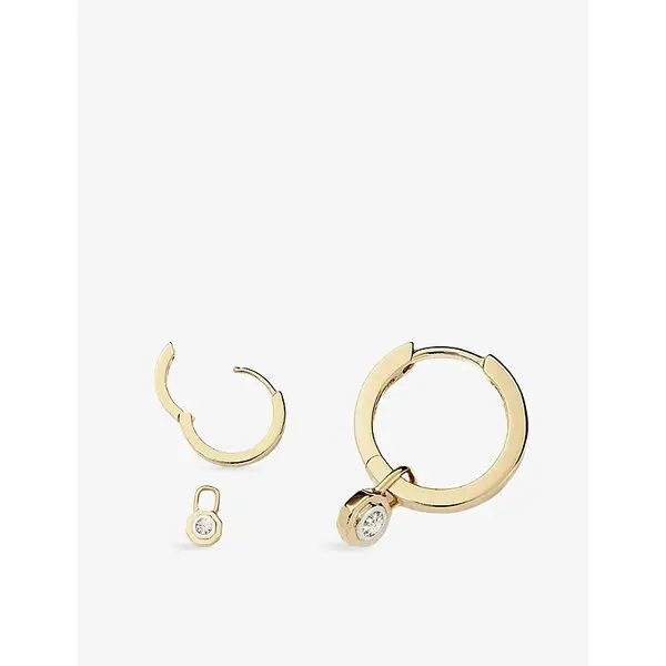 MISSOMA Lucy Williams 9ct Yellow And Lab Grown Diamond Drop Huggies