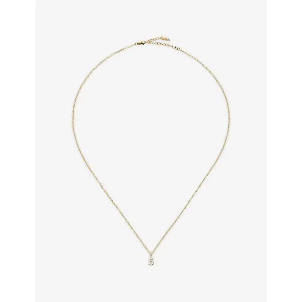 MISSOMA Fine Initial Mini S 14ct Yellow Pendant Necklace - Gold
