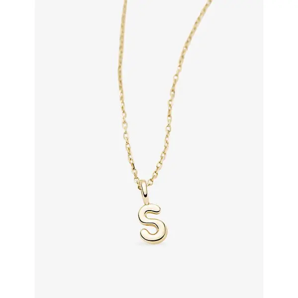MISSOMA Fine Initial Mini S 14ct Yellow Pendant Necklace