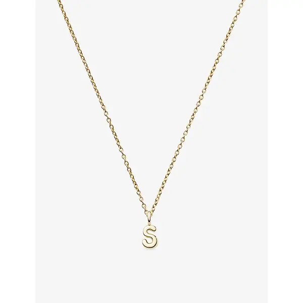 MISSOMA Fine Initial Mini S 14ct Yellow Pendant Necklace