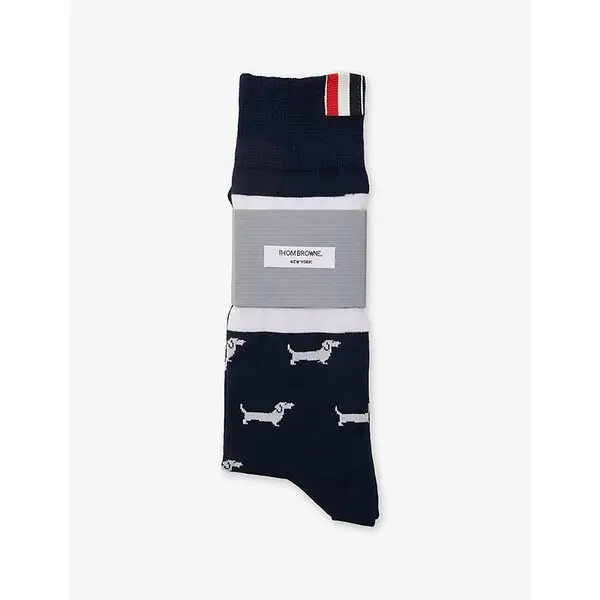 Thom Browne Hector Cotton-blend Mid-calf Socks