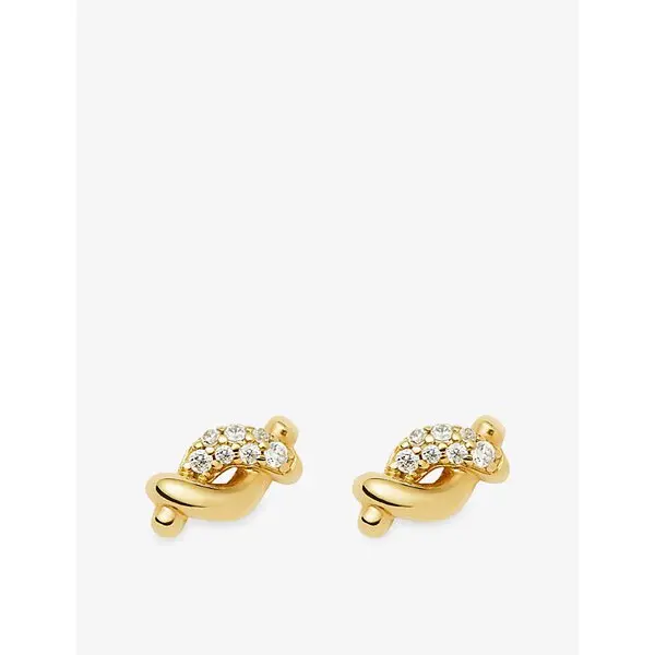 MISSOMA Molten Snow 18ct Yellow Plated Brass And Cubic Zirconia Stud Earrings - Gold