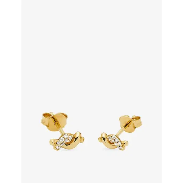 MISSOMA Molten Snow 18ct Yellow Plated Brass And Cubic Zirconia Stud Earrings