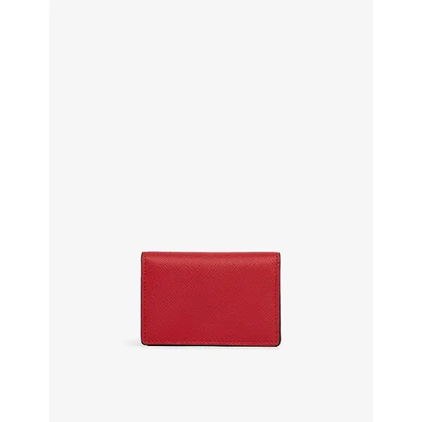 Smythson Panama Branded Leather Card Holder