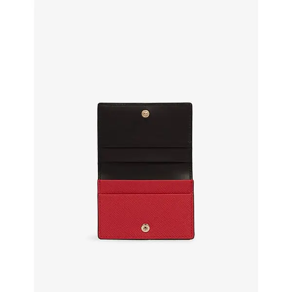 Smythson Panama Branded Leather Card Holder