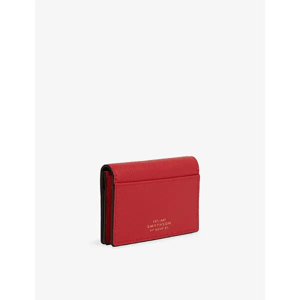 Smythson Panama Branded Leather Card Holder