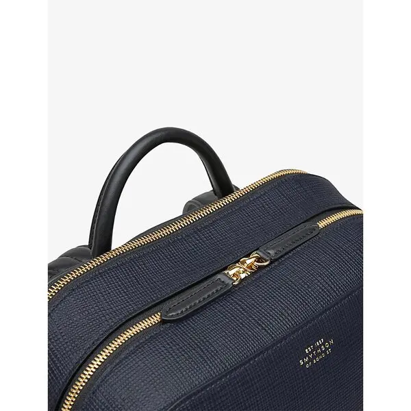 Smythson Panama Branded Leather Backpack