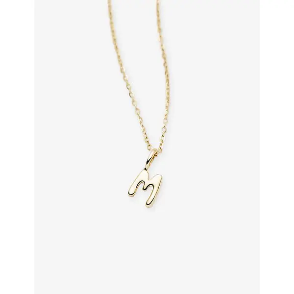 MISSOMA Fine Initial Mini M 14ct Yellow Pendant Necklace