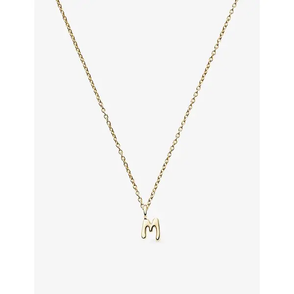 MISSOMA Fine Initial Mini M 14ct Yellow Pendant Necklace