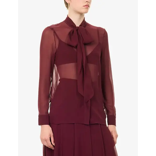 Gabriela Hearst Shildon Sheer Silk Top