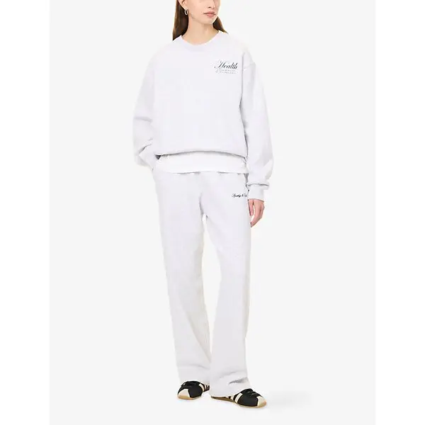 Sporty & Rich Logo-embroidered Cotton Jogging Bottoms