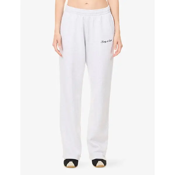 Sporty & Rich Logo-embroidered Cotton Jogging Bottoms