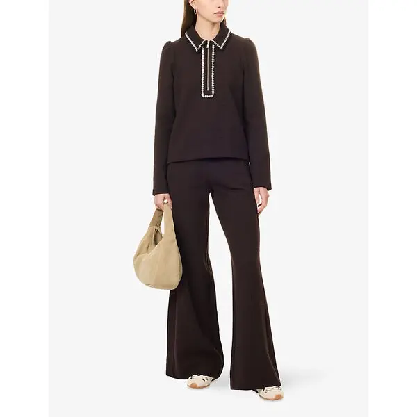 ME+EM Textured Wide-leg Jacquard-jersey Trousers