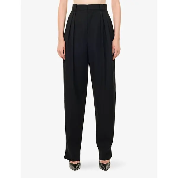 Bottega Veneta Pleated Straight-leg Wool Trousers