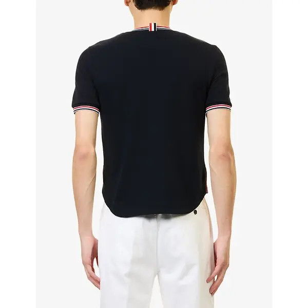 Thom Browne Cotton Piqué Top - Navy