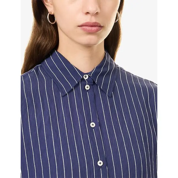 ME+EM Striped Relaxed-fit Crepe Shirt