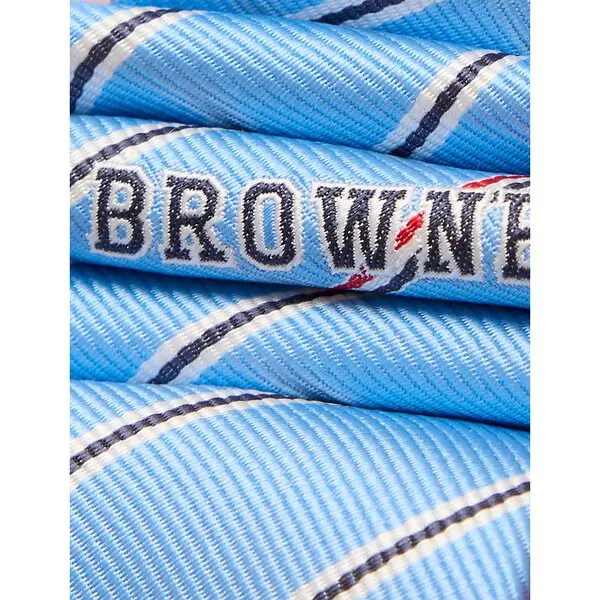 Thom Browne Jacquard Stripe Silk Tie - Light Blue