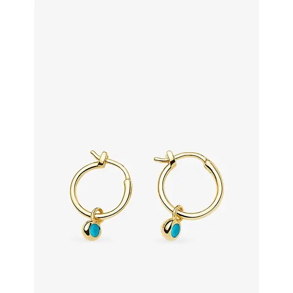 MISSOMA December Birthstone Mini Charm 18ct Yellow Plated Brass And Turquoise Magnesite Hoop Earrings - Gold