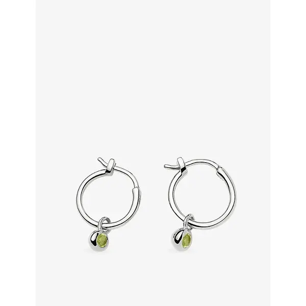 MISSOMA August Birthstone Mini Charm Plated Brass And Peridot Hoop Earrings - Silver