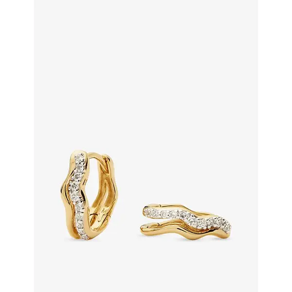 MISSOMA Molten Snow Double Mini 9ct Solid Yellow And Lab Grown Diamond Hoop Earrings - Gold