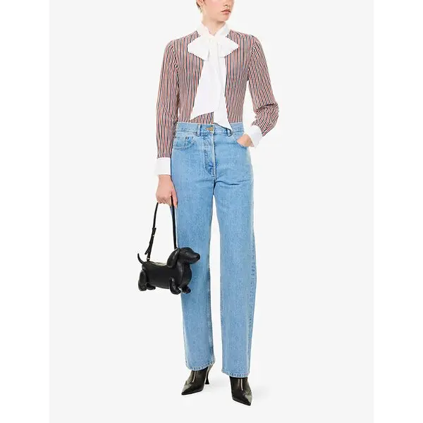 Thom Browne Neck-tie Pinstripe Silk Shirt