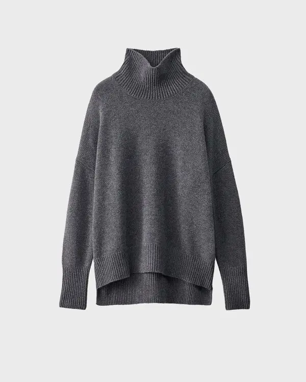 LISA YANG Heidi Cashmere Turtleneck Sweater - Grey