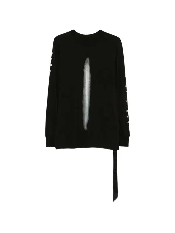 PDF Long-sleeve Graphic Print T-shirt - Black
