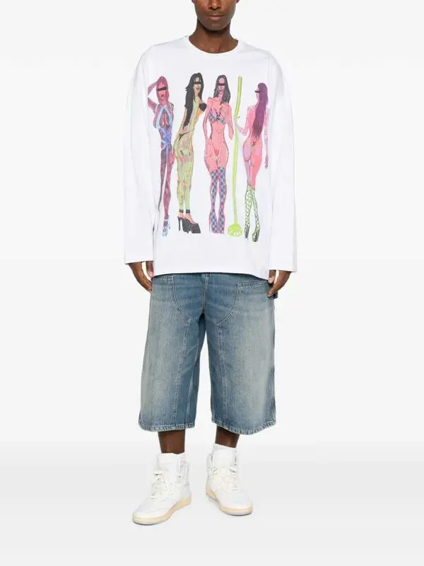 PDF Long-sleeve Graphic Print T-shirt