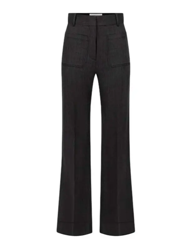 Victoria Beckham Alina Trousers In Dark Mélange