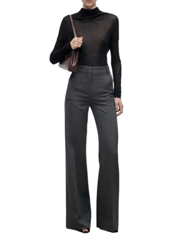 Victoria Beckham Alina Trousers In Dark Mélange