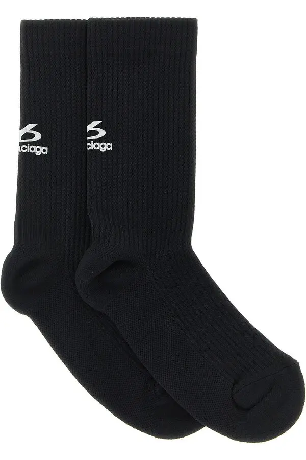 Balenciaga Ribbed Socks With Logo