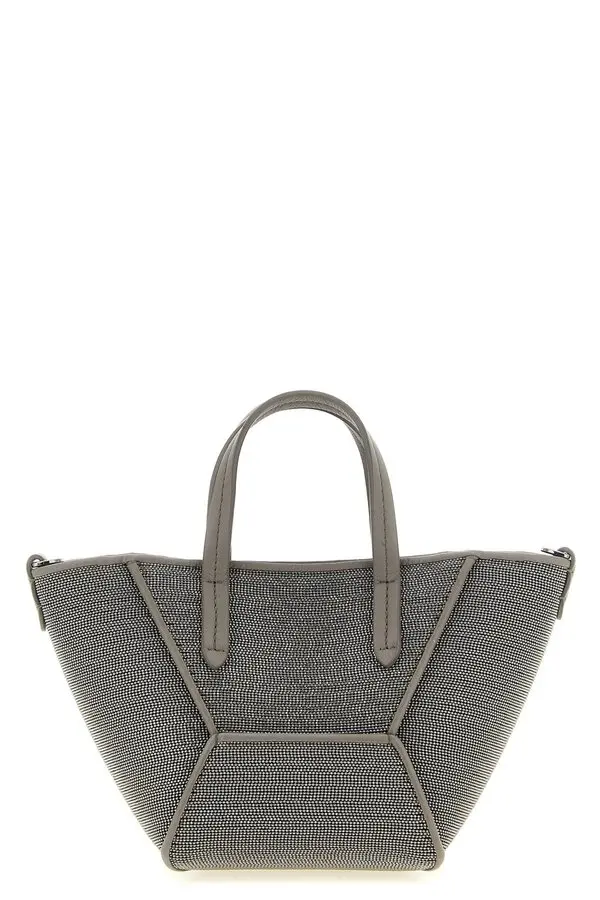 Brunello Cucinelli Bc Duo Mini Precious' Handbag - Gray