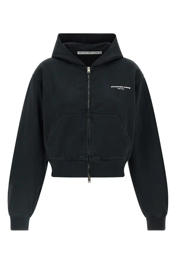 Alexander Wang Zip-up Hoodie' Sweatshirt - Black