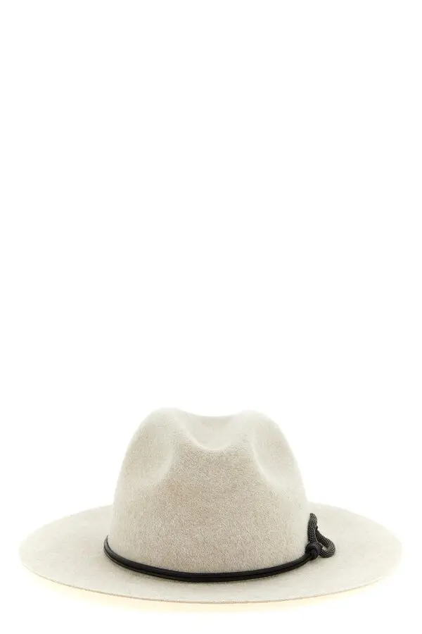 Brunello Cucinelli Fedora' Hat With Wide Brim And Cord