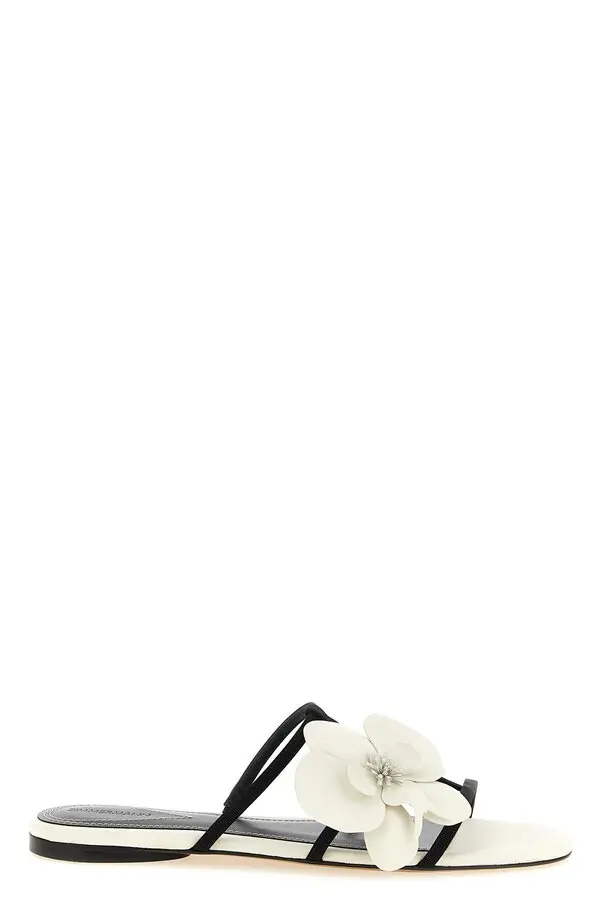 Zimmermann Leather Orchid Slides - White/black
