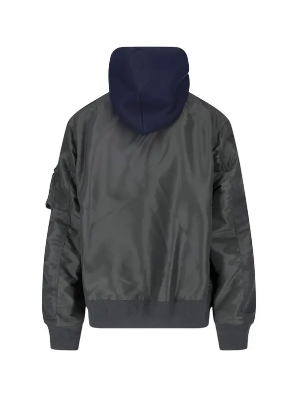Sacai Hooded Bomber Jacket - Blue