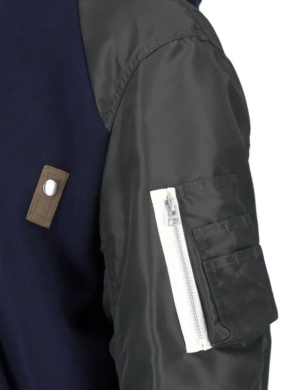 Sacai Hooded Bomber Jacket - Blue