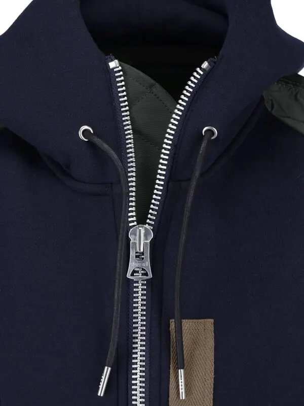 Sacai Hooded Bomber Jacket - Blue