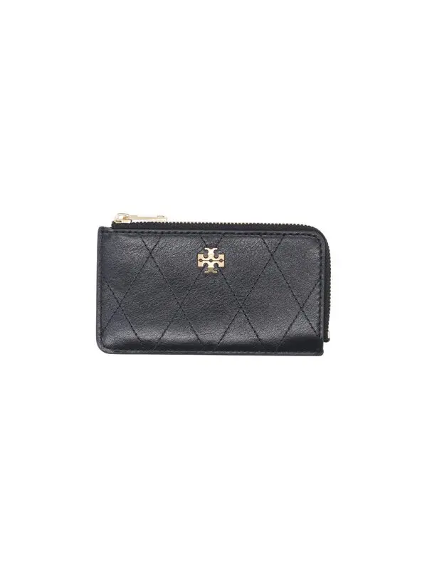 Tory Burch Zip Card Holder "charlie - Black