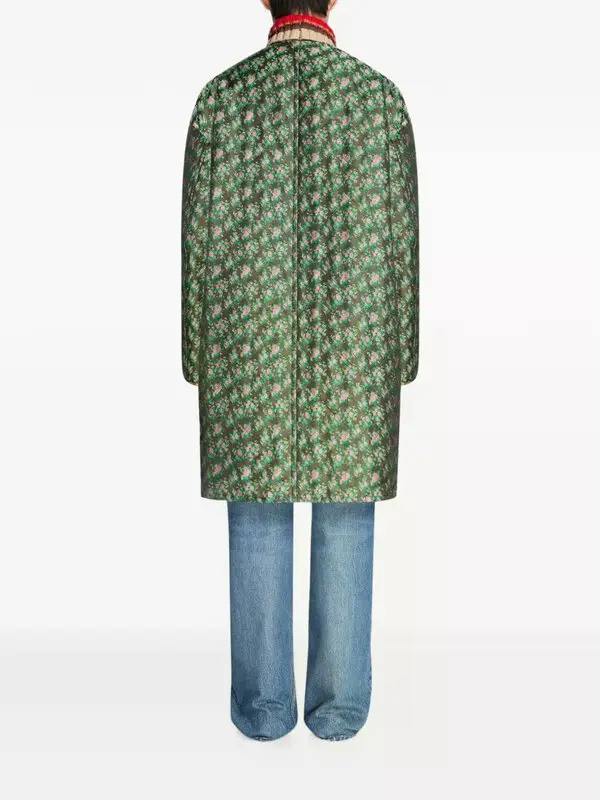 Dries Van Noten Collarless Jacquard Coat