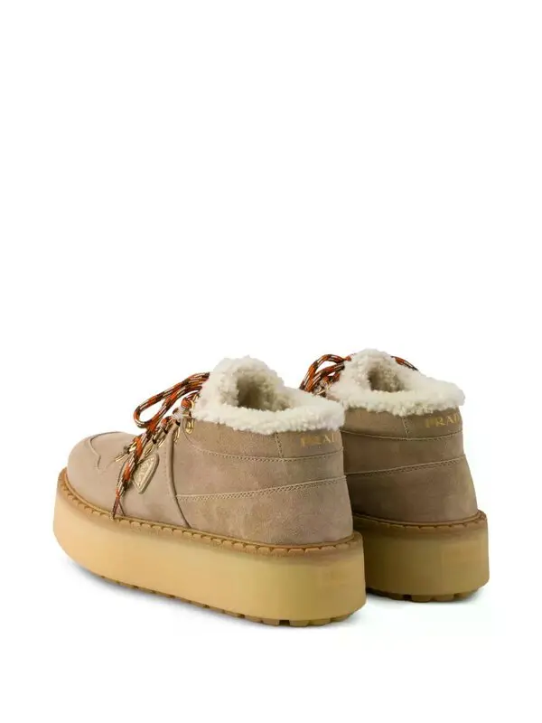 Prada Shearling-lined Suede Booties