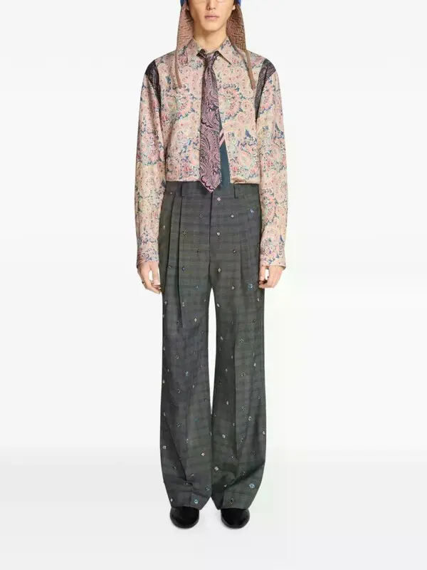 Dries Van Noten Embroidered Straight-leg Pants