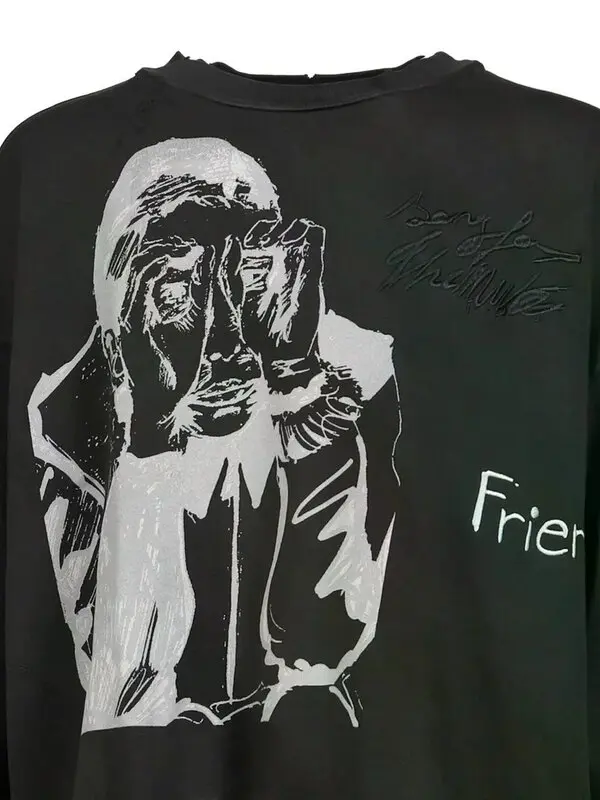 SONG FOR THE MUTE Distressed Graphic-print Sweatshirt