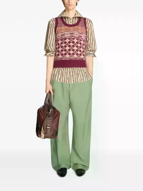 Dries Van Noten Contrast-waist Pants